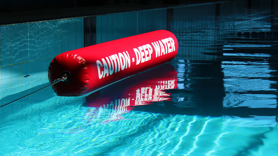 'Caution Deep Water' Inflatable Barrier for Commercial Pools - Aflex ...