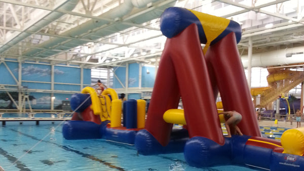 Multi Challenge Inflatable Pool Obstacle Course – Aflex Inflatables