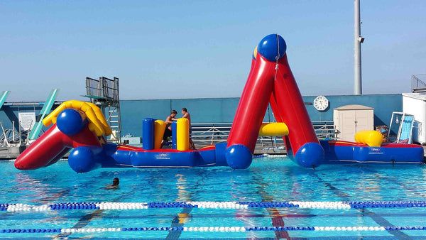 Multi Challenge Inflatable Pool Obstacle Course – Aflex Inflatables